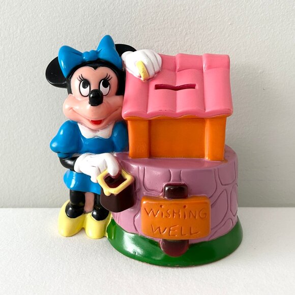 Disney | Toys | Vintage Disney Minnie Mouse Wishing Well Coin Bank With ...